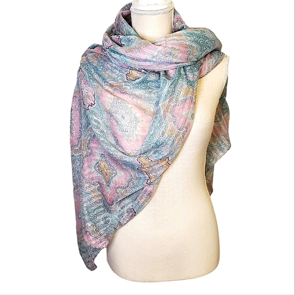 Laritta | Accessories | Laritta Womens Teal And Pink Paisley Henna ...